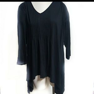 Simply Emma | Tops | Simply Emma Black Shark Bite Tunic Shirt | Poshmark